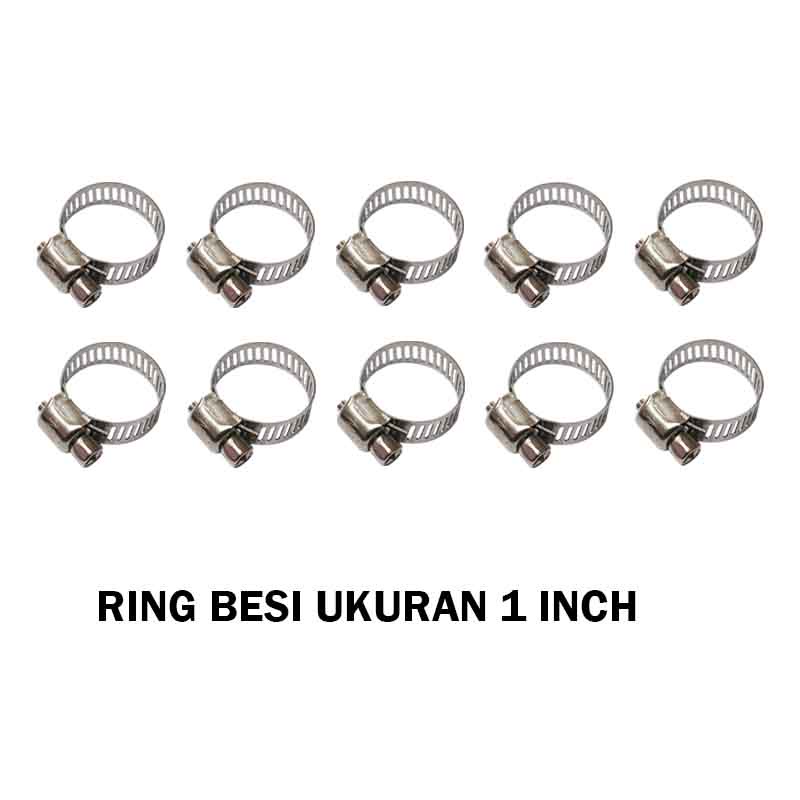 Jual EELIC RIS-1INCH Isi 10 pcs ring selang taman pengairan sawah klem pengikat 1 inch bahan ...