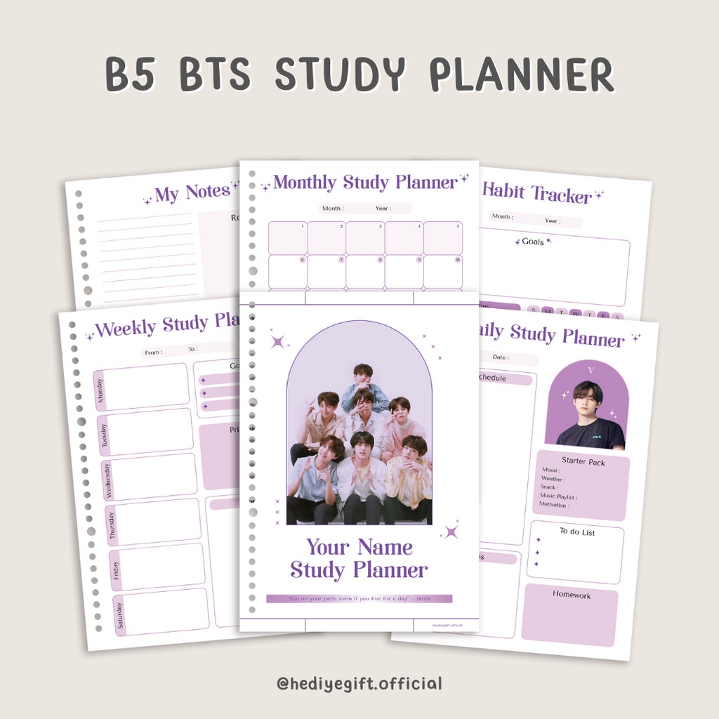 Jual B5 Loose Leaf I BTS Study Planner ~ Kpop Series Planner | Shopee Indonesia