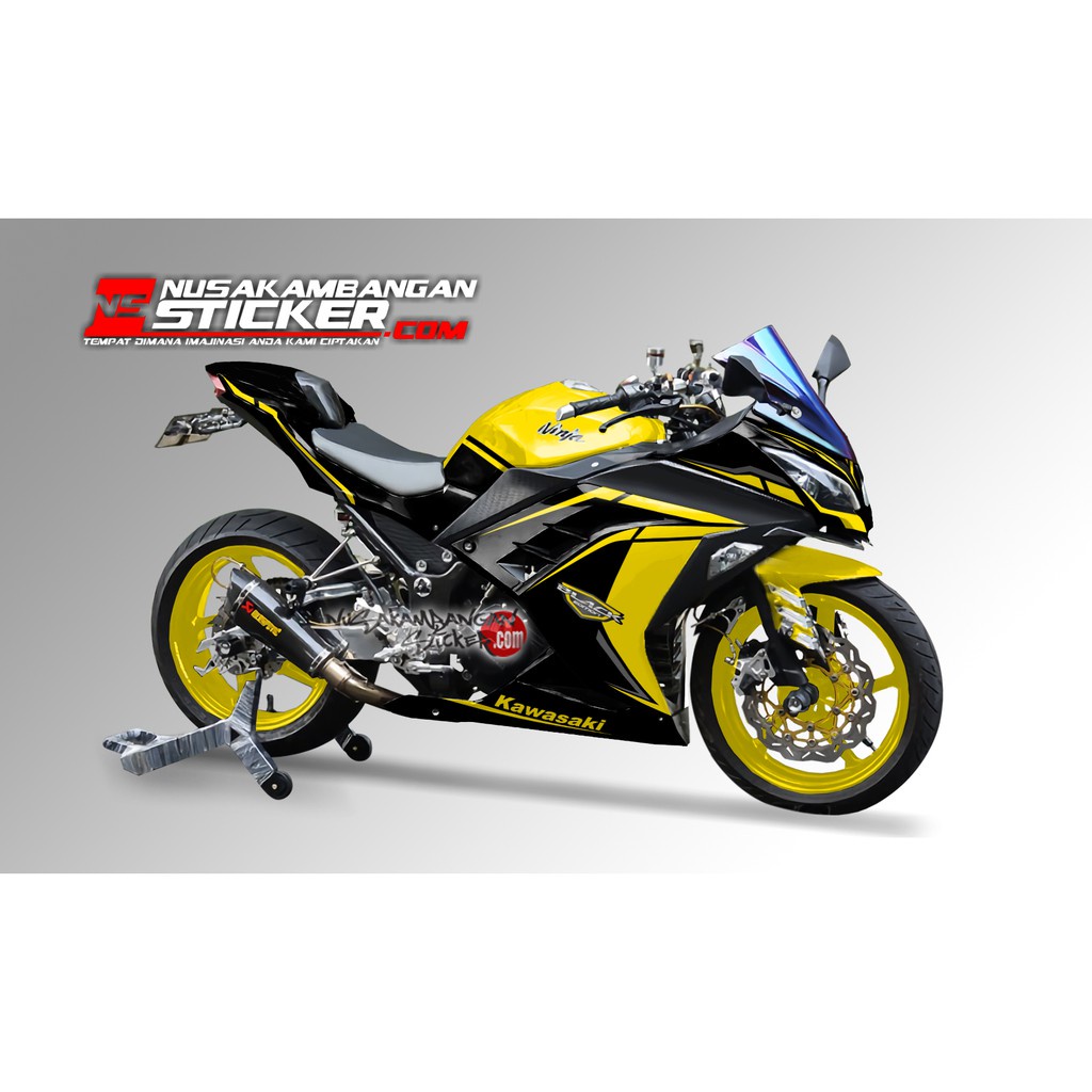 Jual STIKER DECAL SEPEDA MOTOR KAWASAKI NINJA 250 FI FULL BODY KUNING ...