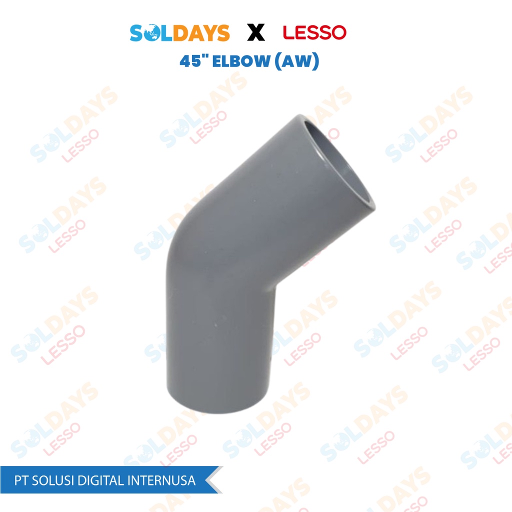 Jual Lesso 45 inch Elbow (AW) 1 inch / 45" Elbow (AW) 1" / Sambungan Pipa Lesso / PVC Fittings ...
