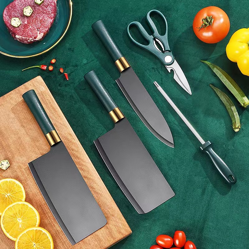 Jual 5 Piece Kitchen knife Set Corrugated Stainless Steel Chef knifes ...