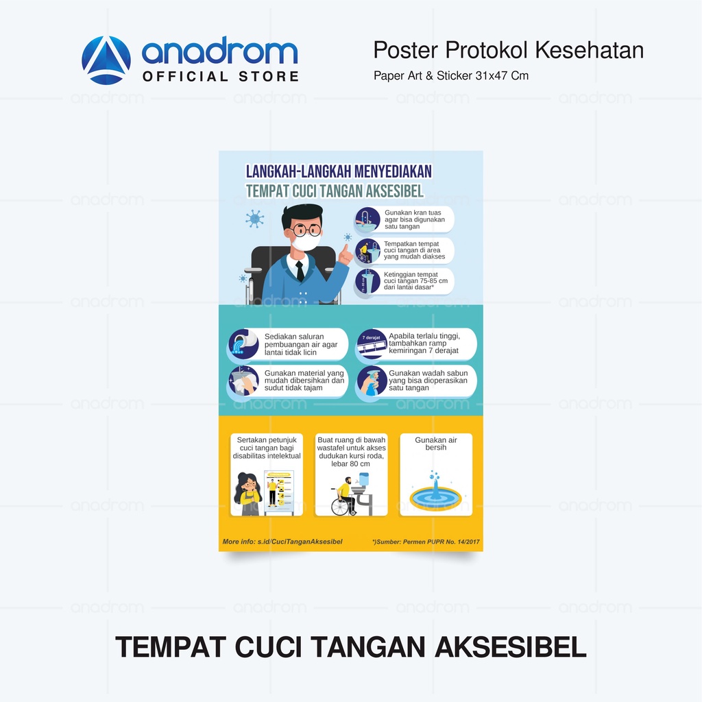 Jual Poster Protokol Kesehatan I poster cara mencuci tangan | Poster ...