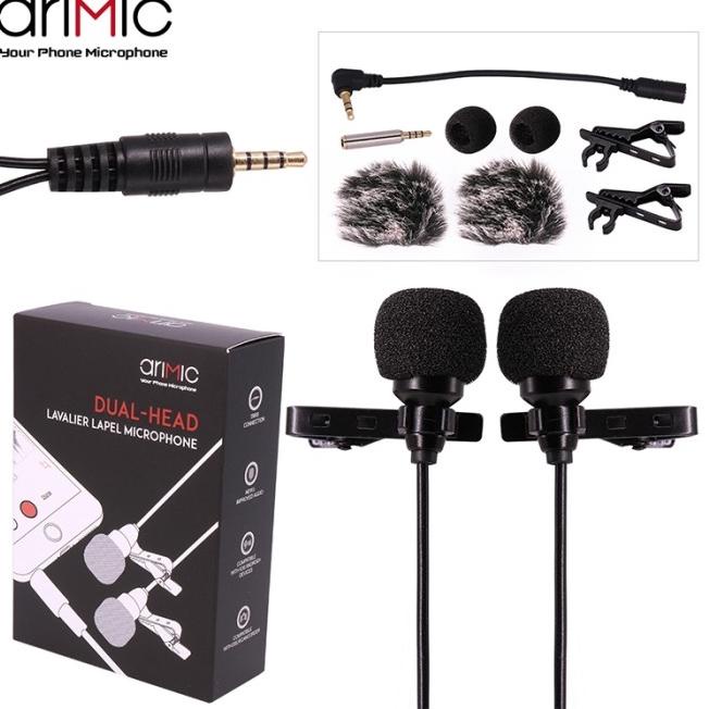 Jual Mic Clip On Lavalier Ulanzi Arimic Dual Mic 6m for Smartphone ...