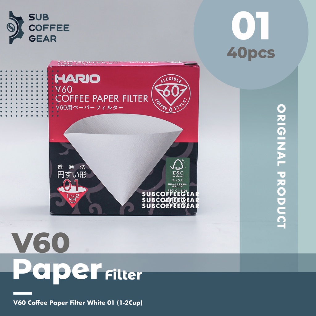Jual V60 COFFEE HARIO PAPER FILTER WHITE 01 KERTAS SARING KOPI SARINGAN ...
