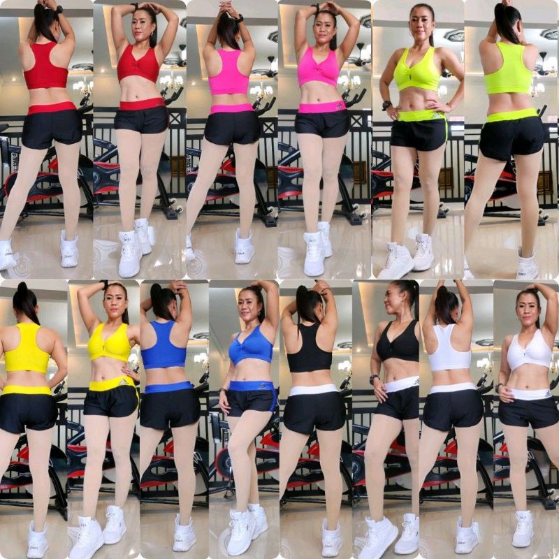 Jual SETELAN BAJU SENAM PENDEk ADS AEROBIK BRA HOTPANT ADS0612 GYM ...