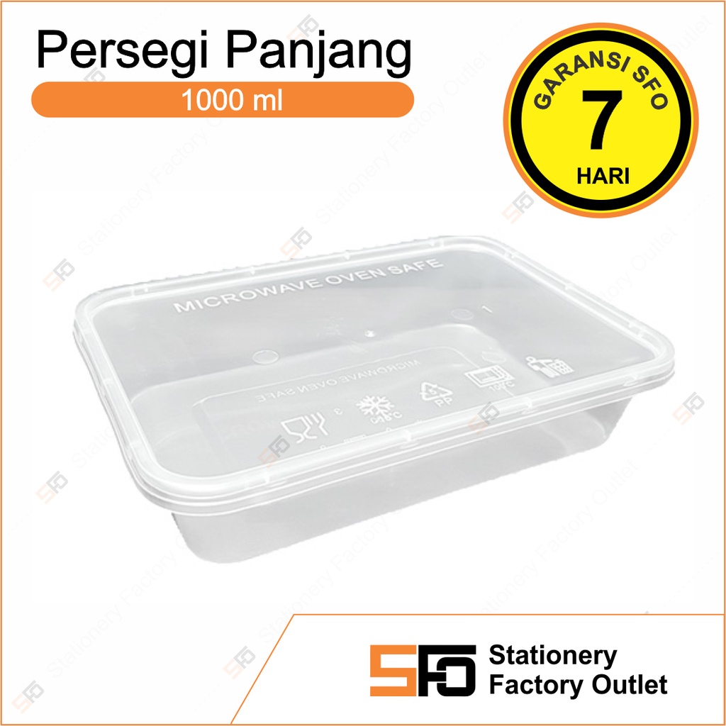 Jual Thinwall Food Container Persegi Panjang 1000 Ml Isi 25 Pcs