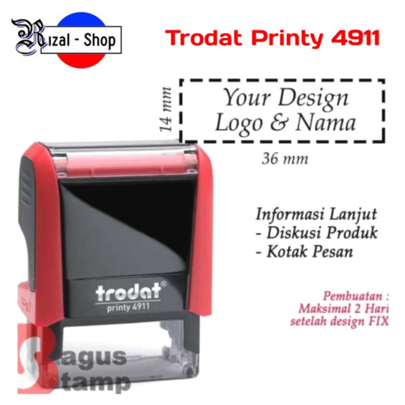 Jual Stempel Custom Trodat 4911 Free Design Stampel Pesanan Nama Dokter Logo | Shopee Indonesia