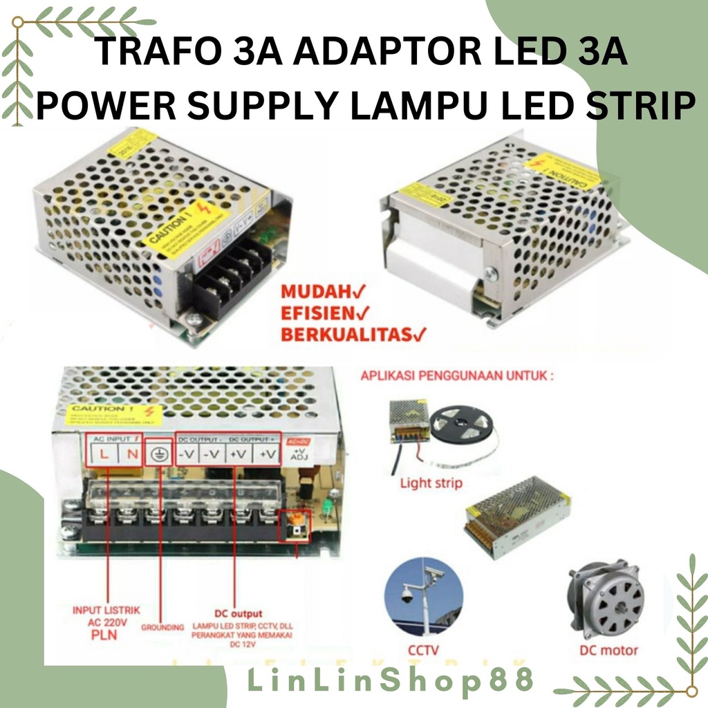 Jual TRAFO 3A ADAPTOR LED 3A POWER SUPPLY LAMPU LED STRIP | Shopee ...
