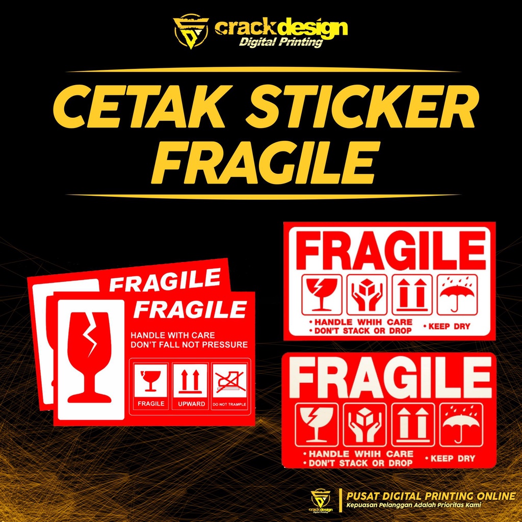 Jual STIKER FRAGILE / JANGAN DIBANTING / STIKER PECAH BELAH / LABEL ...