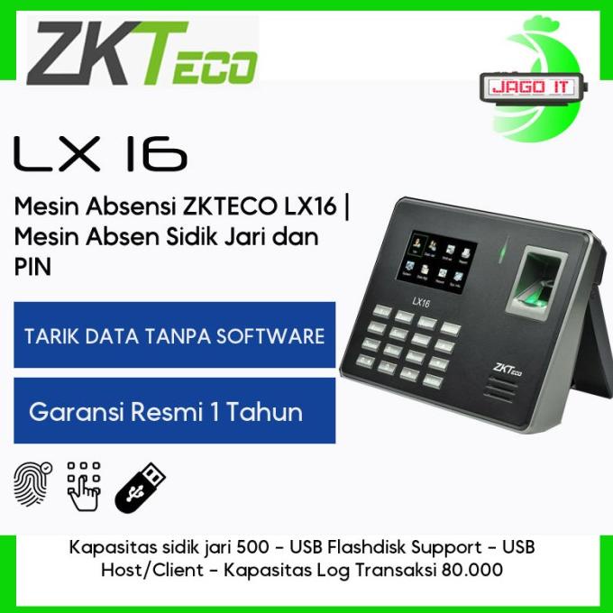 Jual Mesin Absensi ZKTECO LX16 | Mesin Absen Sidik Jari dan PIN | Shopee Indonesia