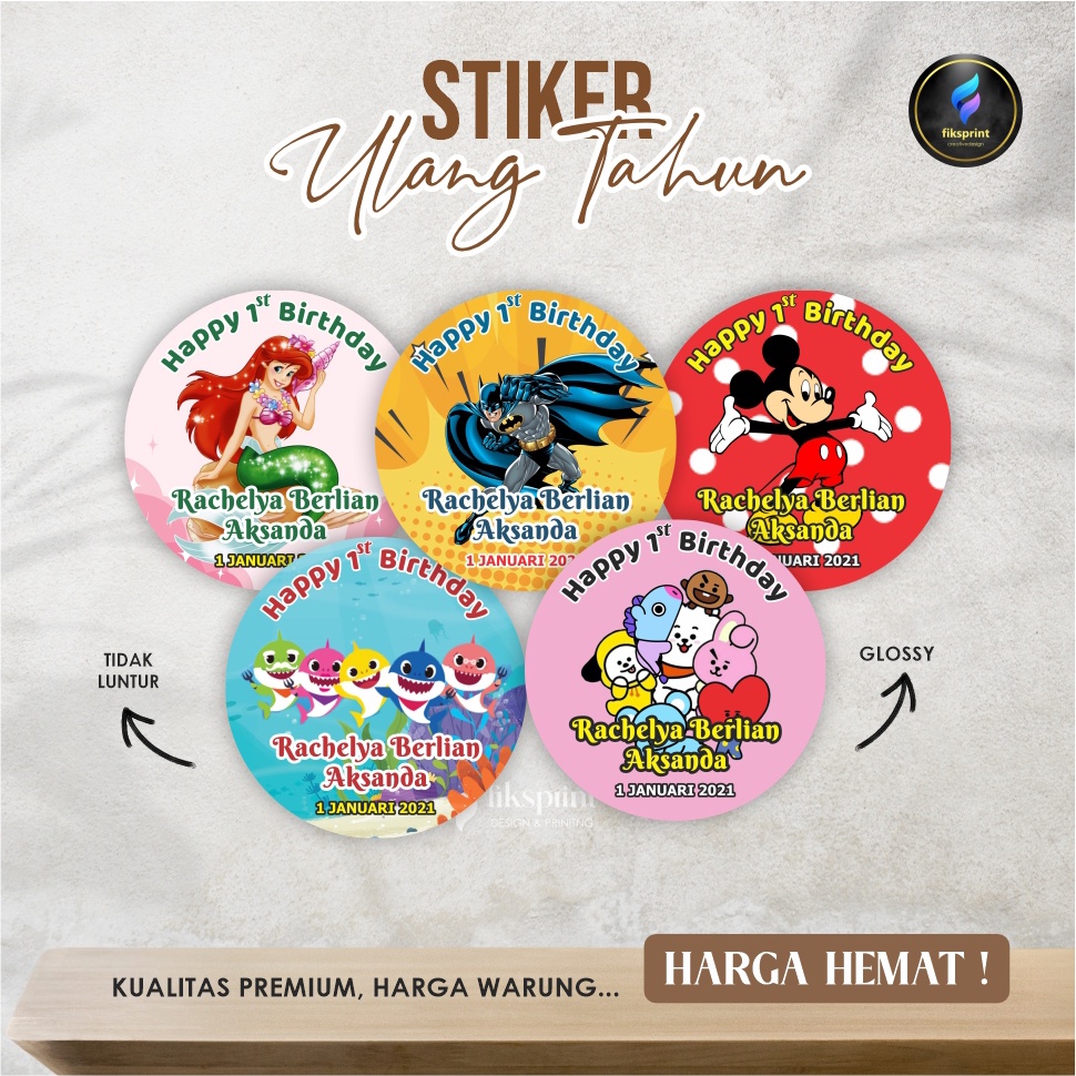 Jual Sticker Ulang Tahun Anak Stiker Perlengkapan Ulang Tahun | Part 3 ...