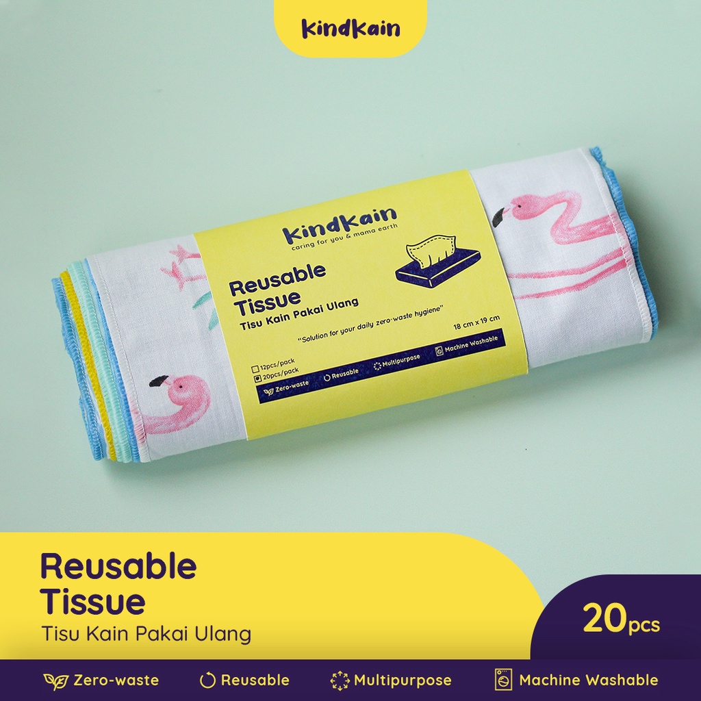 Jual KindKain Tisu Kain Sapu Tangan Cuci Pakai Ulang Reusable Tissue ...