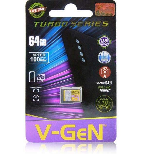Jual Vgen Memory Card Turbo Series 64GB Class 10 Micro SD V-Gen V Gen ...