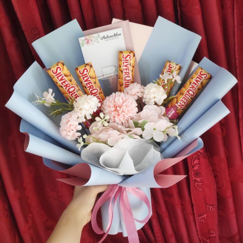 Jual Chocolate bouquet mix artificial flowers / Buket coklat / Buket ...