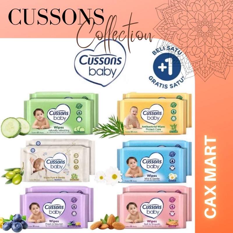 Jual CUSSONS Baby Wipes / Tissue Basah Cussons Isi 45 Dual Pack - New ...