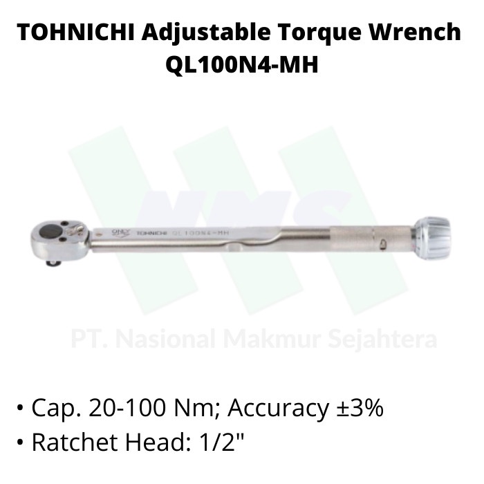 Jual Tohnichi Adjustable Torque Wrench Ql100N4-Mh | Shopee Indonesia