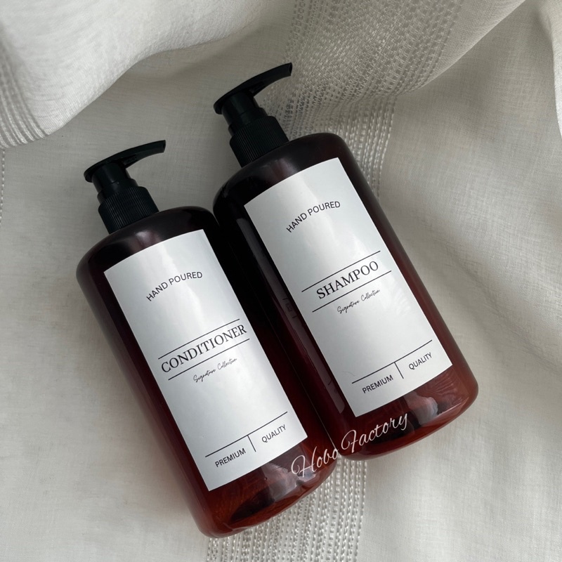 Jual Botol pump refill sabun shampoo 500ml coklat luxury aesthetic ...