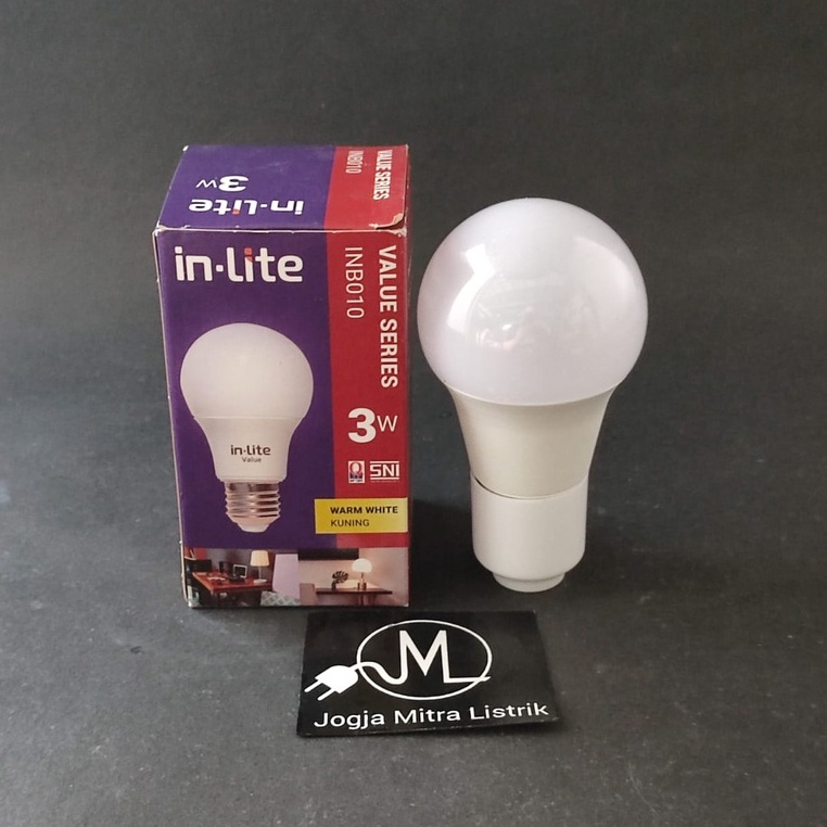 Jual LAMPU LED BULB VALUE INB010 INLITE 3 WATT PUTIH/KUNING | Shopee Indonesia