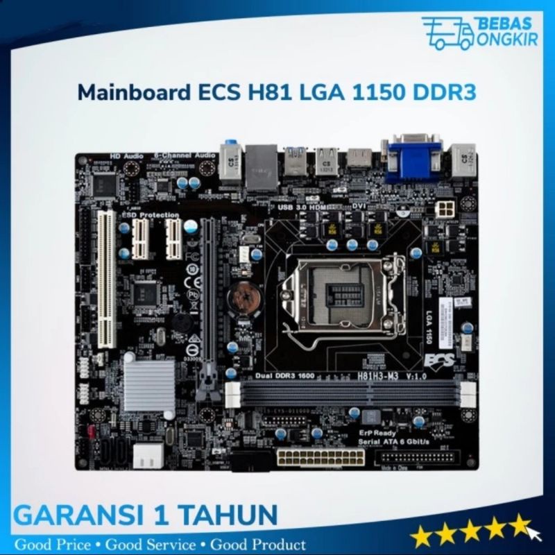 Jual Mainboard H81 ECS socket 1150 Garansi satu Tahun HDMI | Shopee ...