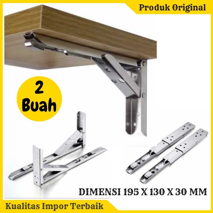 Jual Engsel 2 Buah Engsel 8 Inch Siku Lipat Bracket Meja Dan Dinding ...