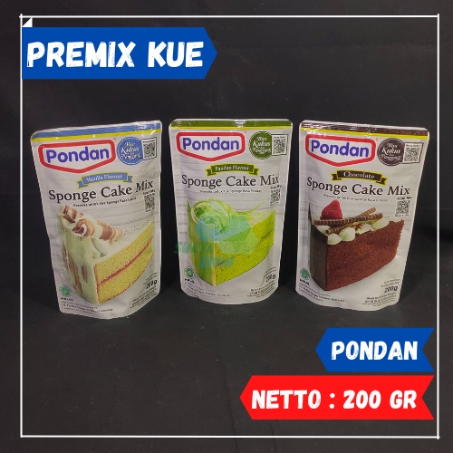 Jual Pondan Sponge Cake Premix 200gram / Tepung Kue Instan Pondan ...