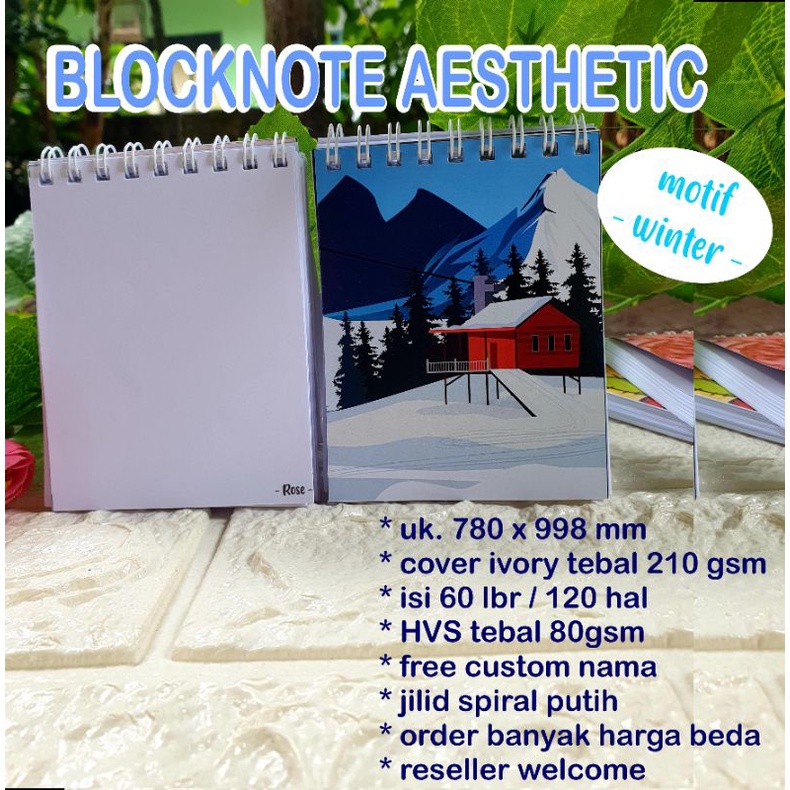 Jual notebook ring A7 blocknote aesthetic motif winter | Shopee Indonesia