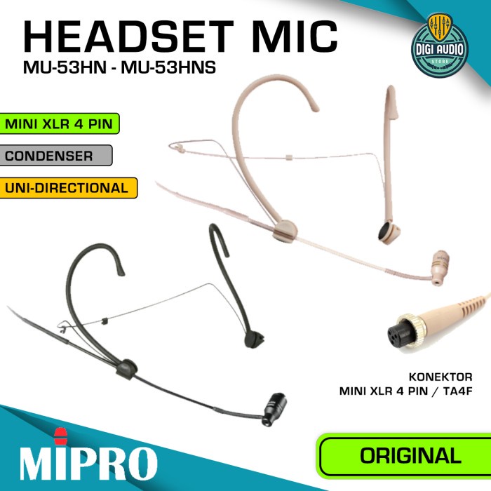 Jual Bodypack Wireless Mipro Act-32T + Mic Headset Microphone Mu-53Hn ...