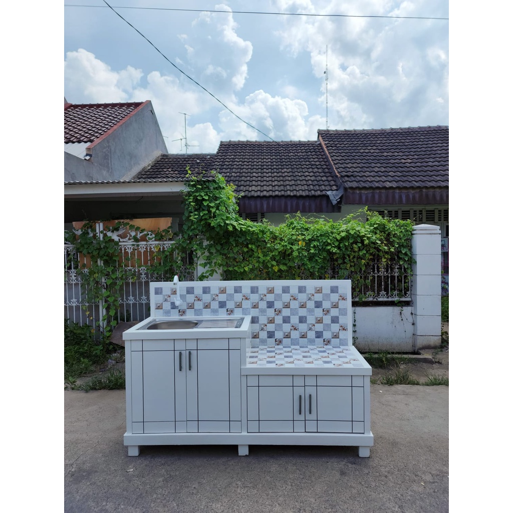 Jual MEJA KOMPOR WASTAFEL 4 PINTU / MEJA CUCI PIRING / RAK WASTAFEL | Shopee Indonesia