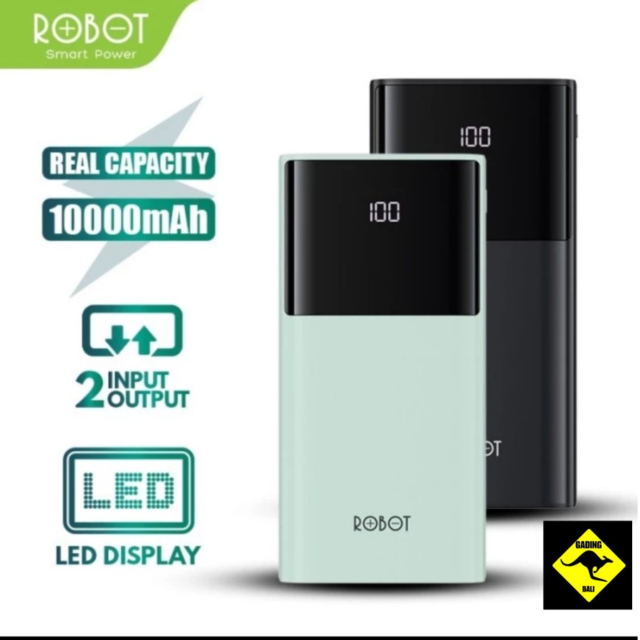 Jual POWERBANK ROBOT RT190S 10.000 MAH 2 INPUT 2 OUTPOT RINGAN SLIM DESIGN GARANSI RESMI ...