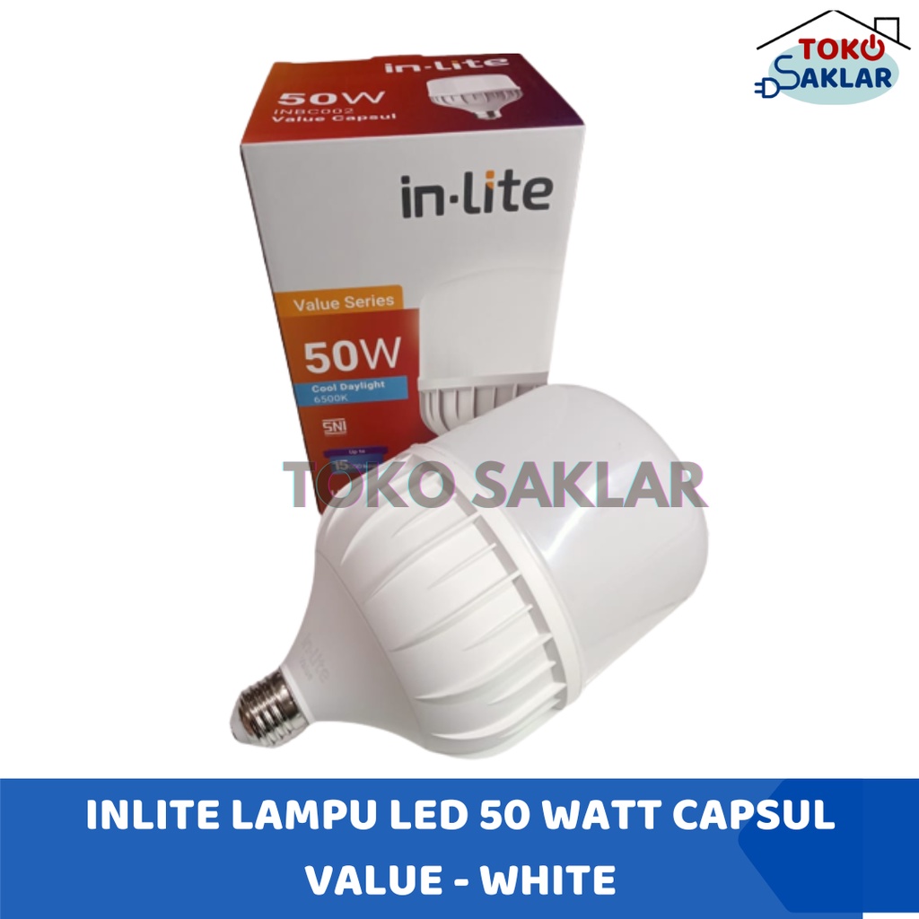 Jual Lampu LED InLite 50 Watt Bohlam Kapsul - Putih | Shopee Indonesia