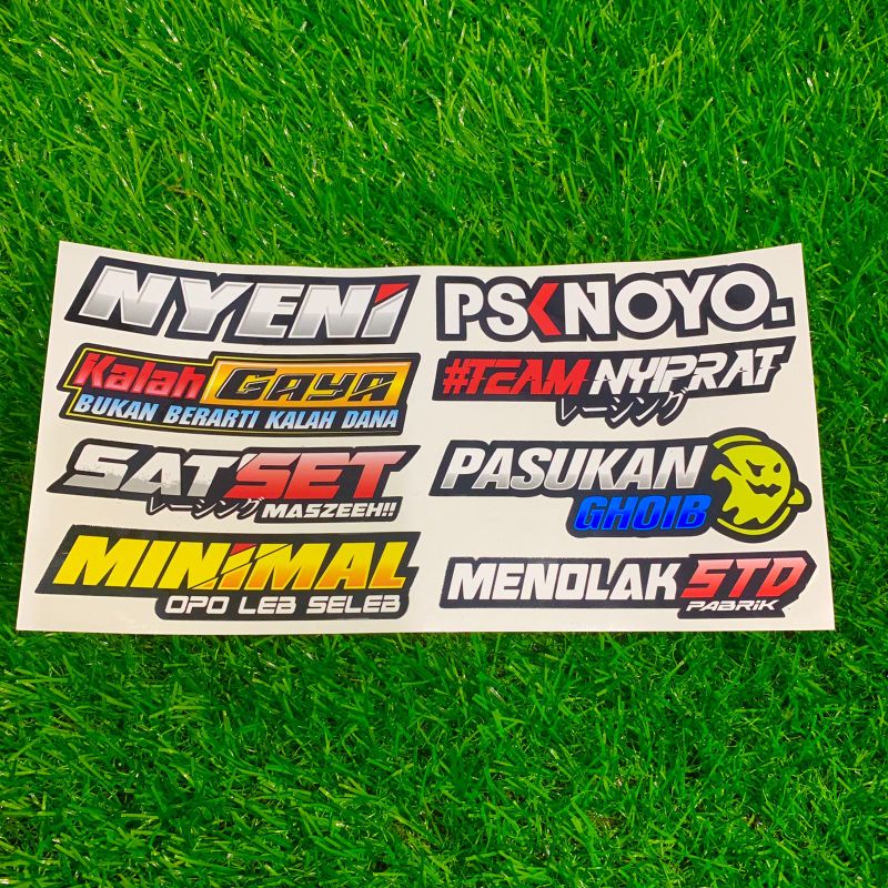 Jual Sticker Racing Pack Print Cut Viral Tiktok Terbaru Motor Helm ...