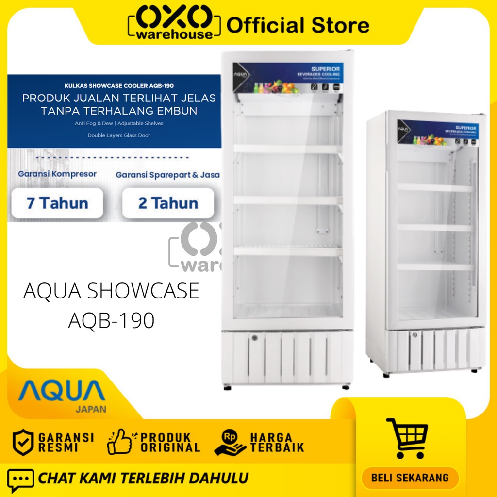 Jual AQUA Showcase AQB-190 Display Cooler190 Liter Low Watt Garansi ...