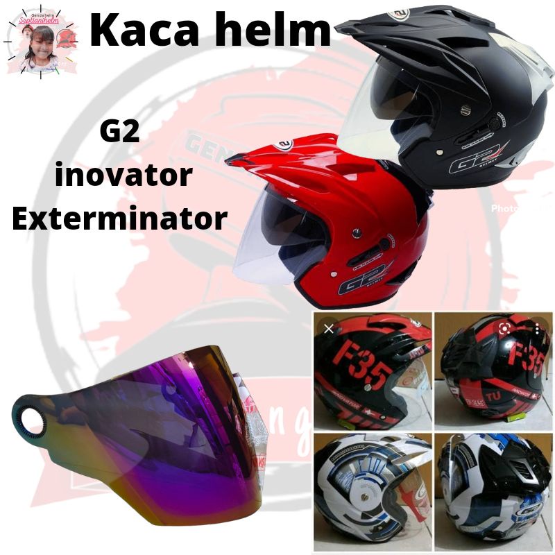 Jual kaca helm G2 exterminator doble visor G2 Terminator pelangi silver ...