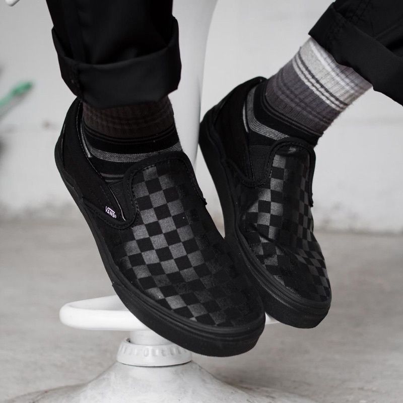 Jual VANS SlipOn Checkerboard Mono Black BNIB | Shopee Indonesia
