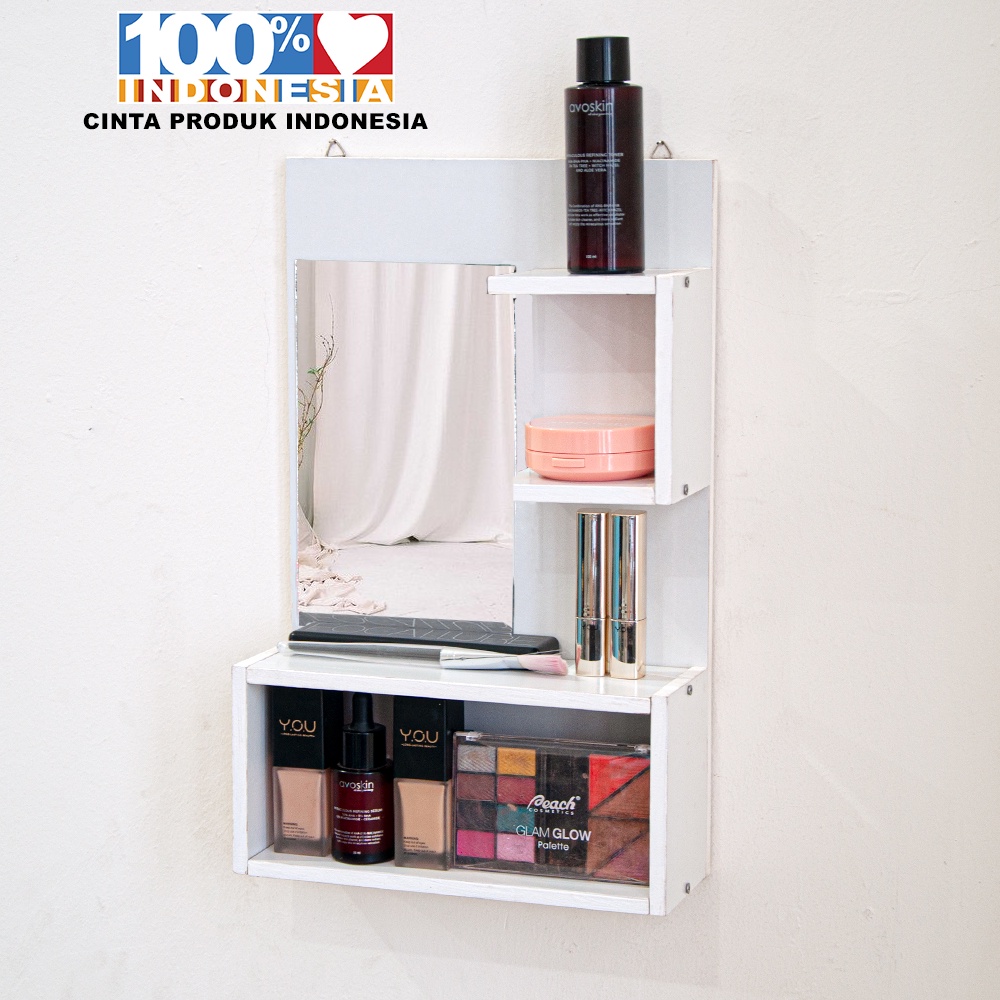 Jual Rak Kosmetik Cermin Rias Gantung Dinding Tempat Penyimpanan Alat ...