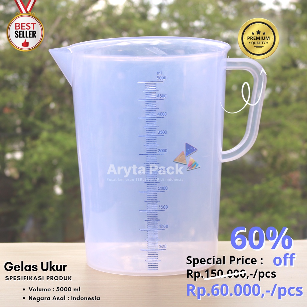 Jual Gelas ukur plastik 5liter 5000ml - FLASH | Shopee Indonesia