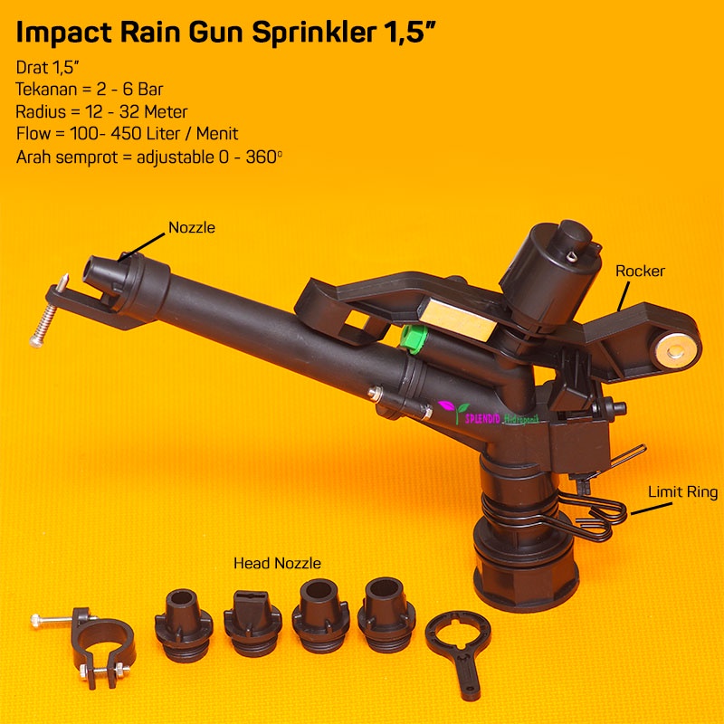 Jual Sprinkle Impact Rain Gun Radius 32 Meter Drat 1,5" | Shopee Indonesia