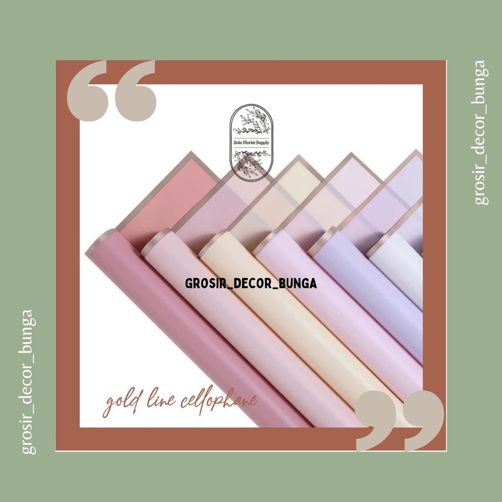 Jual [SW] GOLD LINE FLOWER WRAPPING COLOR TRANSPARENT CELLOPHANE KERTAS ...
