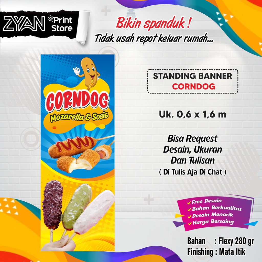 Jual SPANDUK BANNER CORNDOG | Shopee Indonesia