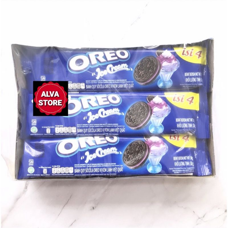Jual Oreo Ice Cream Blueberry isi 4 keping (1pack/ 12bks) | Shopee ...