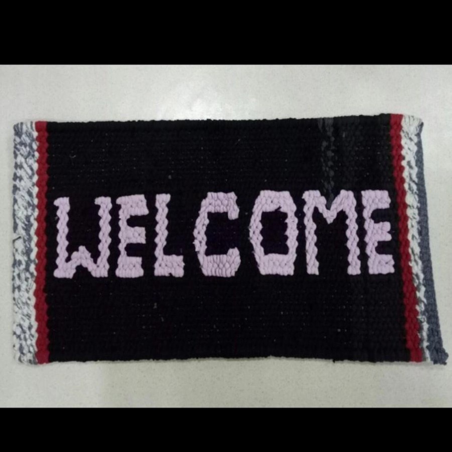 Jual KESET KAIN WELCOME ANYAM BESAR LAP KAKI LANTAI 80 x 50 CM | Shopee ...