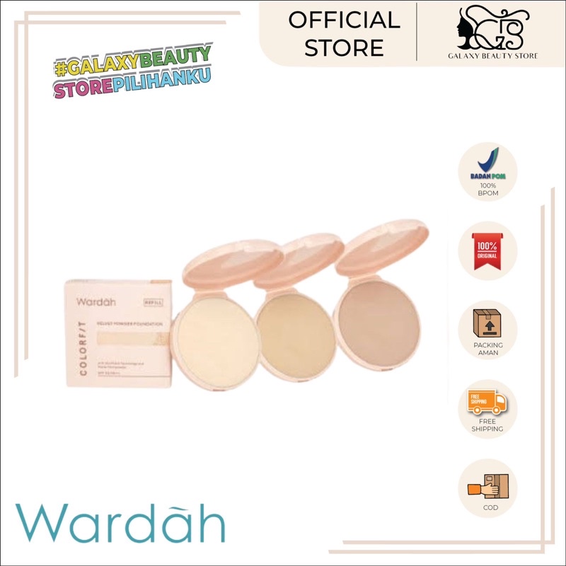 Jual WARDAH REFILL COLORFIT VELVET POWDER FOUNDATION ALL SHADE ...