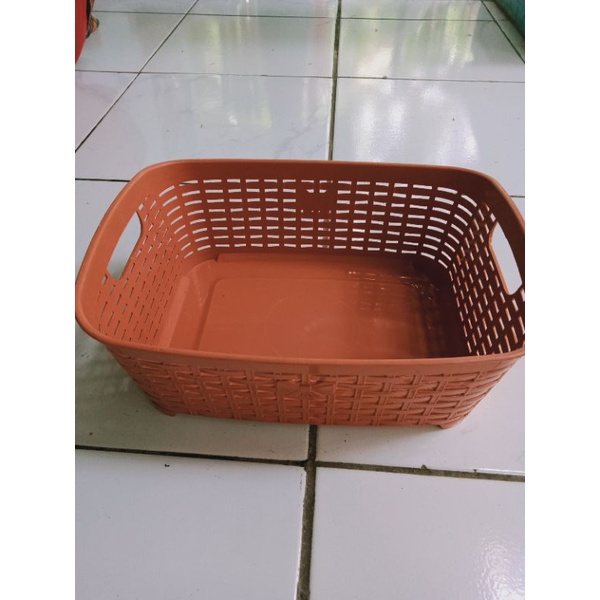 Jual kranjang plastik segi empat motif anyaman rotan | Shopee Indonesia