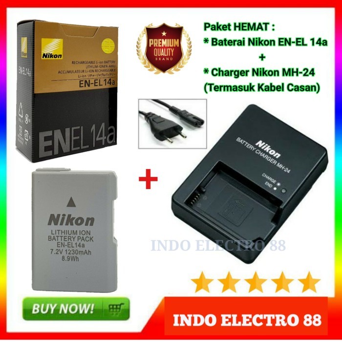 Jual Paket Lengkap Baterai dan Charger Nikon D3300/D3400/D5300/D5500/5600) | Shopee Indonesia
