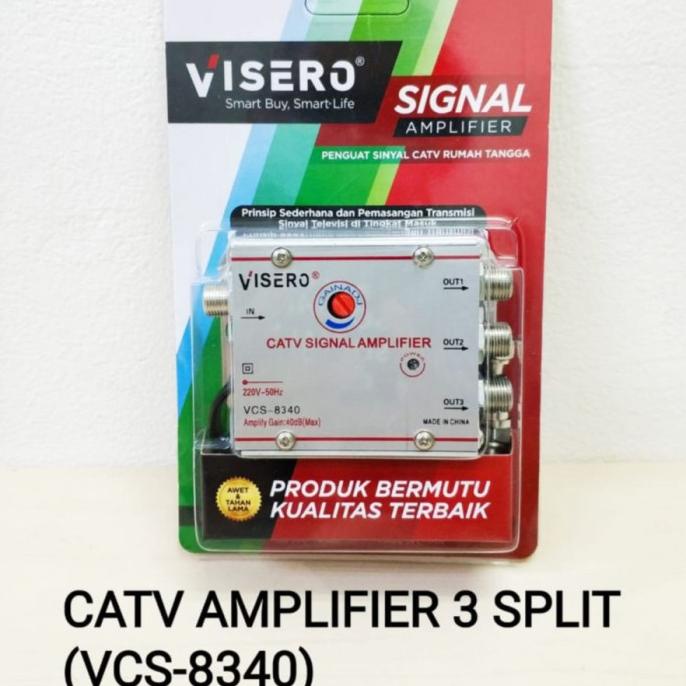 Jual CATV Signal Booster Amp 1 ke 3 Penguat Sinyal TV 3 output 40dB ...