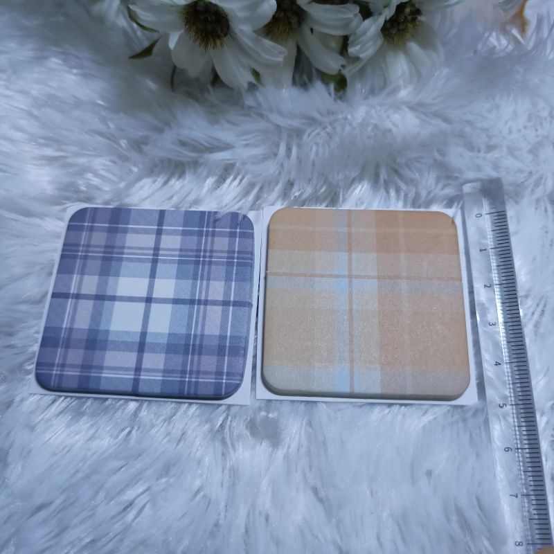 Jual sticky note polos warna memo motif garis untuk journal scrapbook ...