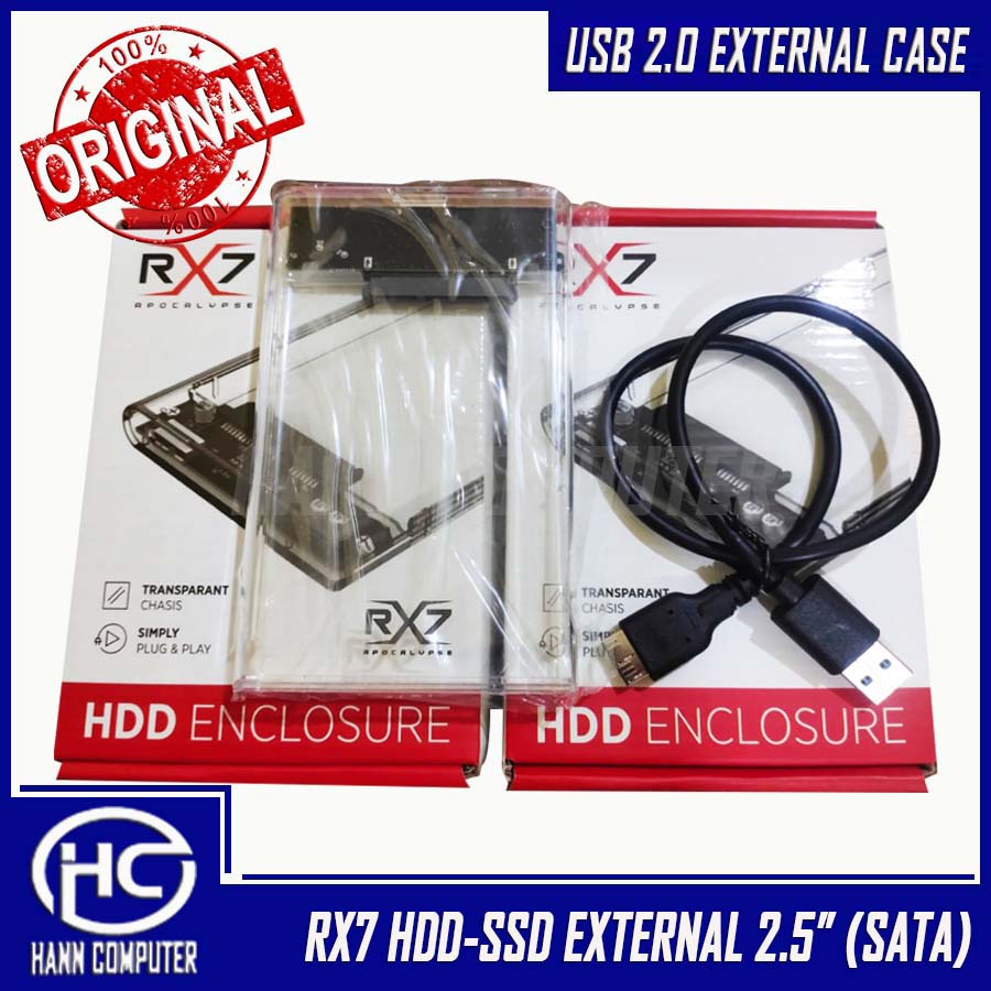 Jual RX7 HDD SSD Enclosure 2.5" SATA/ USB 2.0 EXTERNAL CASE/ CASING HARDISK | Shopee Indonesia
