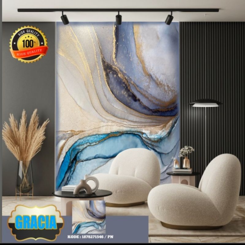 Jual Wallpaper Custom Marmer Marble Biru | Shopee Indonesia