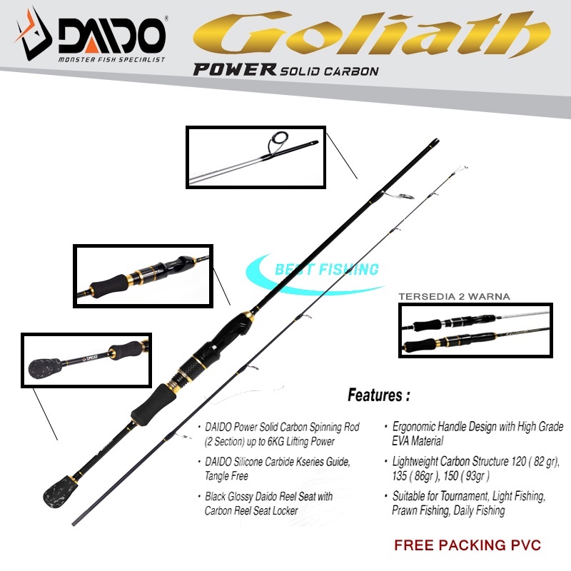 Jual JORAN PANCING DAIDO GOLIATH POWER SOLID CARBON 120CM 135CM 150CM ...