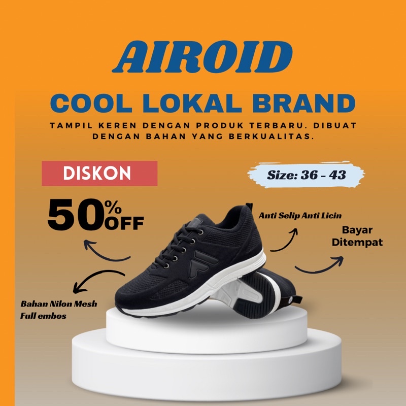 Jual AIROID - Sepatu Sekolah Sepatu Olahraga Sneakers Casual Pria ...